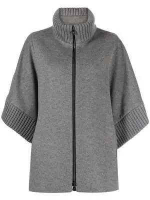 Cinzia Rocca Wide-sleeves Virgin Wool Jacket - Grey