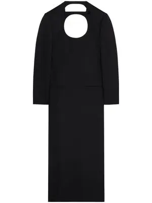 COURREGES Cut-out Long-sleeve Maxi Dress - Black