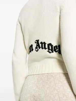 Palm Angels Curved-logo Wool-blend Jumper