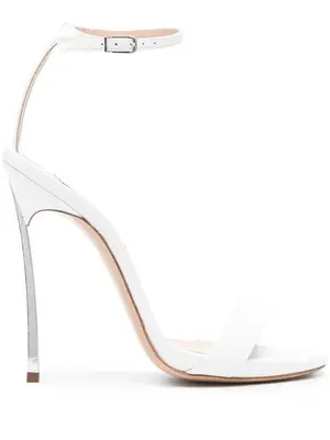 Casadei Blade Marta 125mm Leather Sandals - White
