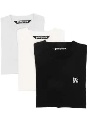 Palm Angels Monogram-embroidered T-shirt - White
