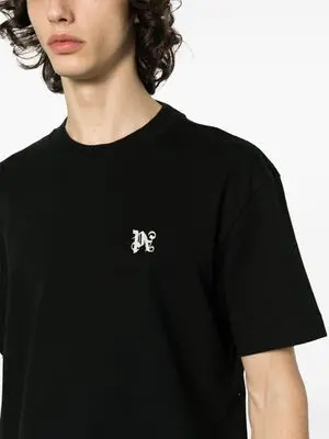Palm Angels Monogram-embroidered T-shirt - White