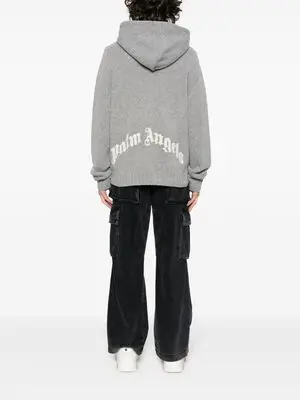 Palm Angels Curved-logo Zip-up Hoodie