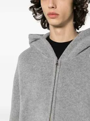 Palm Angels Curved-logo Zip-up Hoodie