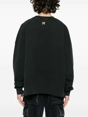 Palm Angels Burning Monogram-print Sweatshirt - Black