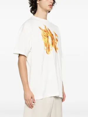 Palm Angels Burning Monogram-print T-shirt - White