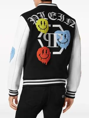Philipp Plein Smile-appliqué Varsity Jacket
