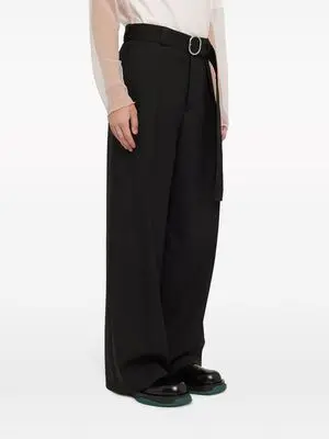 JIL SANDER Belted Wide-leg Wool Trousers