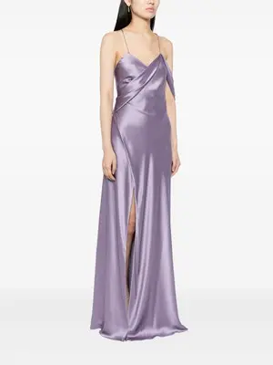 Michelle Mason V-neck Silk Maxi Dress
