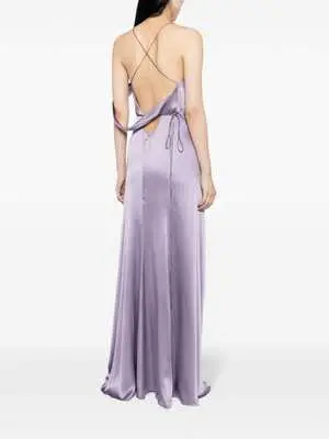 Michelle Mason V-neck Silk Maxi Dress