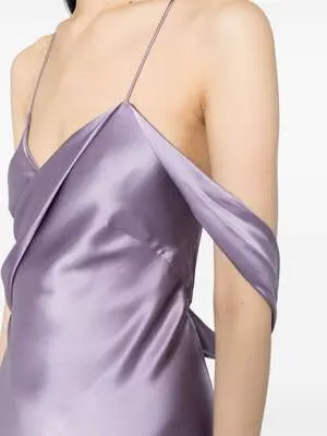 Michelle Mason V-neck Silk Maxi Dress