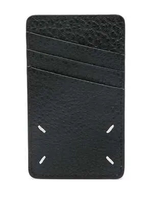 MAISON MARGIELA Four Stitches-print Leather Cardholder - Black