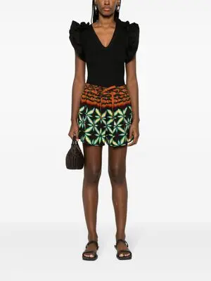 Ulla Johnson Olivinite Abstract-patterned Shorts