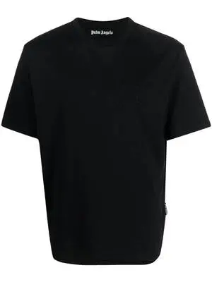 Palm Angels Logo-embroidered T-shirt - Black