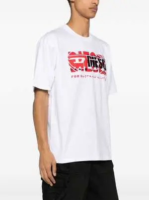 DIESEL® Logo-embroidered Cotton T-shirt