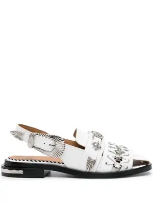 Toga Embellished Slingback Sandals - White