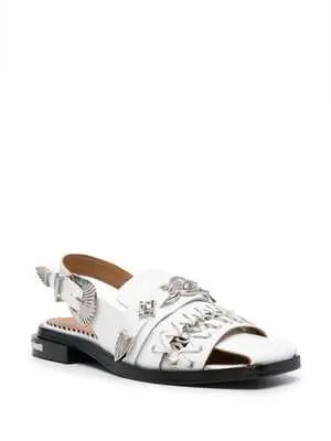 Toga Embellished Slingback Sandals - White