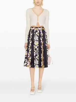 Tory Burch Floral-print Pleated Skirt