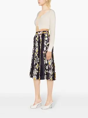 Tory Burch Floral-print Pleated Skirt
