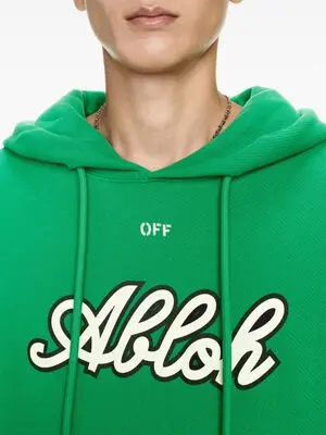 Off-White Varsity-print Cotton Hoodie
