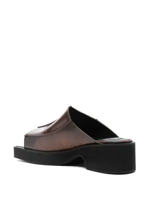 Eckhaus Latta Frame Leather Slides