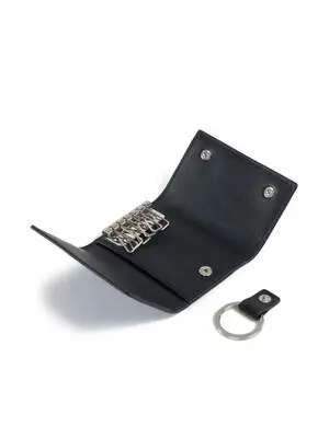 Marni Logo-embroidered Leather Key Holder - Blue