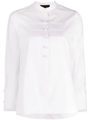 Shiatzy Chen Band-collar Poplin Shirt