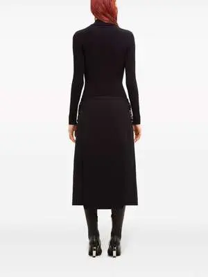 COURREGES Panelled Virgin Wool Midi Skirt