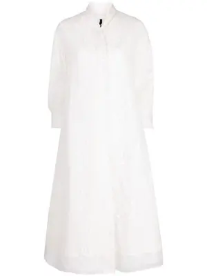 Shiatzy Chen Lace Pleated Single-breasted Coat - White