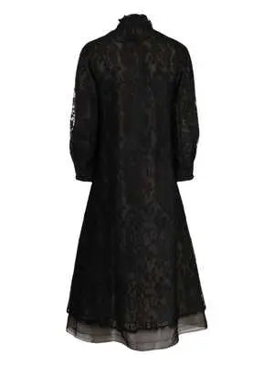 Shiatzy Chen Lace Pleated Single-breasted Coat - Black