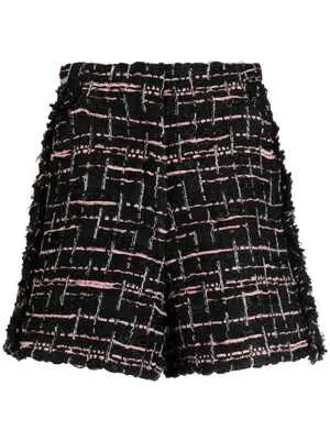 Shiatzy Chen Tweed High-waist Shorts