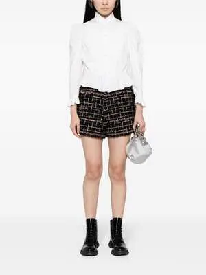 Shiatzy Chen Tweed High-waist Shorts