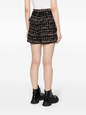 Shiatzy Chen Tweed High-waist Shorts