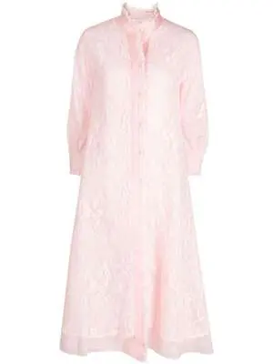 Shiatzy Chen Lace Pleated Single-breasted Coat - Pink