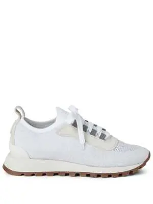 Brunello Cucinelli Knitted Low-top Sneakers - White