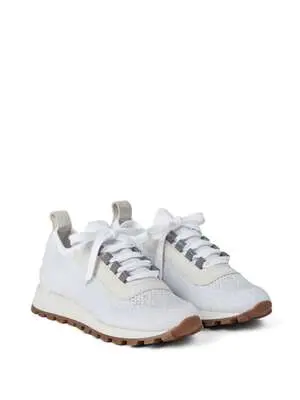 Brunello Cucinelli Knitted Low-top Sneakers - White
