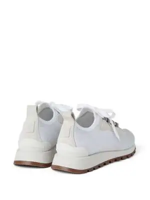 Brunello Cucinelli Knitted Low-top Sneakers - White