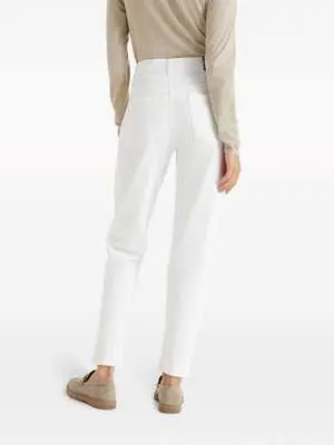 Brunello Cucinelli Monili-chain Tapered Jeans - White
