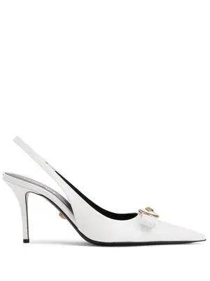 Versace Medusa '95 85mm Leather Pumps - White
