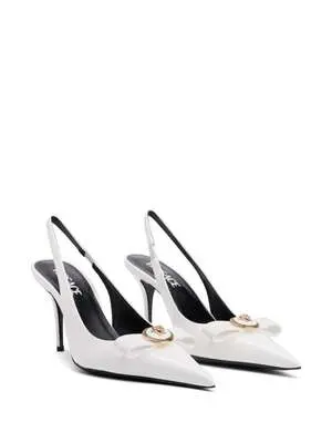 Versace Medusa '95 85mm Leather Pumps - White