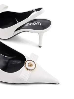 Versace Medusa '95 85mm Leather Pumps - White