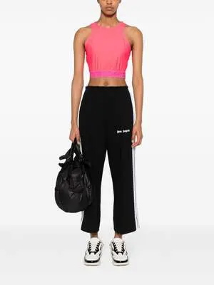 Versace Logo-jacquard Jersey Crop Top - Pink