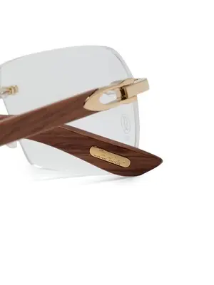 Cartier Rectangle-frame Eyeglasses - Brown
