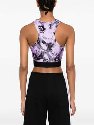 Versace Baroque-print Cropped Racerback Top