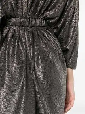 NISSA Shimmer Pleated Midi Dress