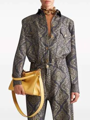 Etro Vela Leather Shoulder Bag - Yellow