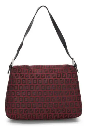 Fendi Zucchino Canvas Mama Shoulder Bag - Red