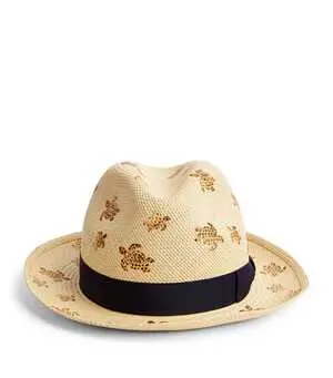 Vilebrequin X Borsalino Turtle Print Panama Hat - Neutral
