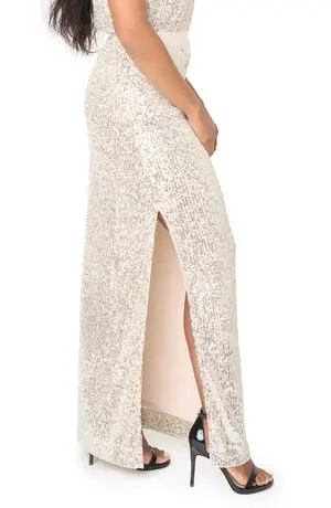 GIBSONLOOK Sequin Maxi Skirt With Slit
