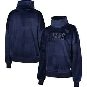 Dkny Tennessee Titans Deliliah Rhinestone Funnel Neck Pullover Sweatshirt - Navy